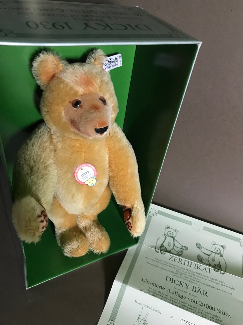 MINT Steiff Dicky Bear Replica 1930 All Ids Never Been Out of - Etsy