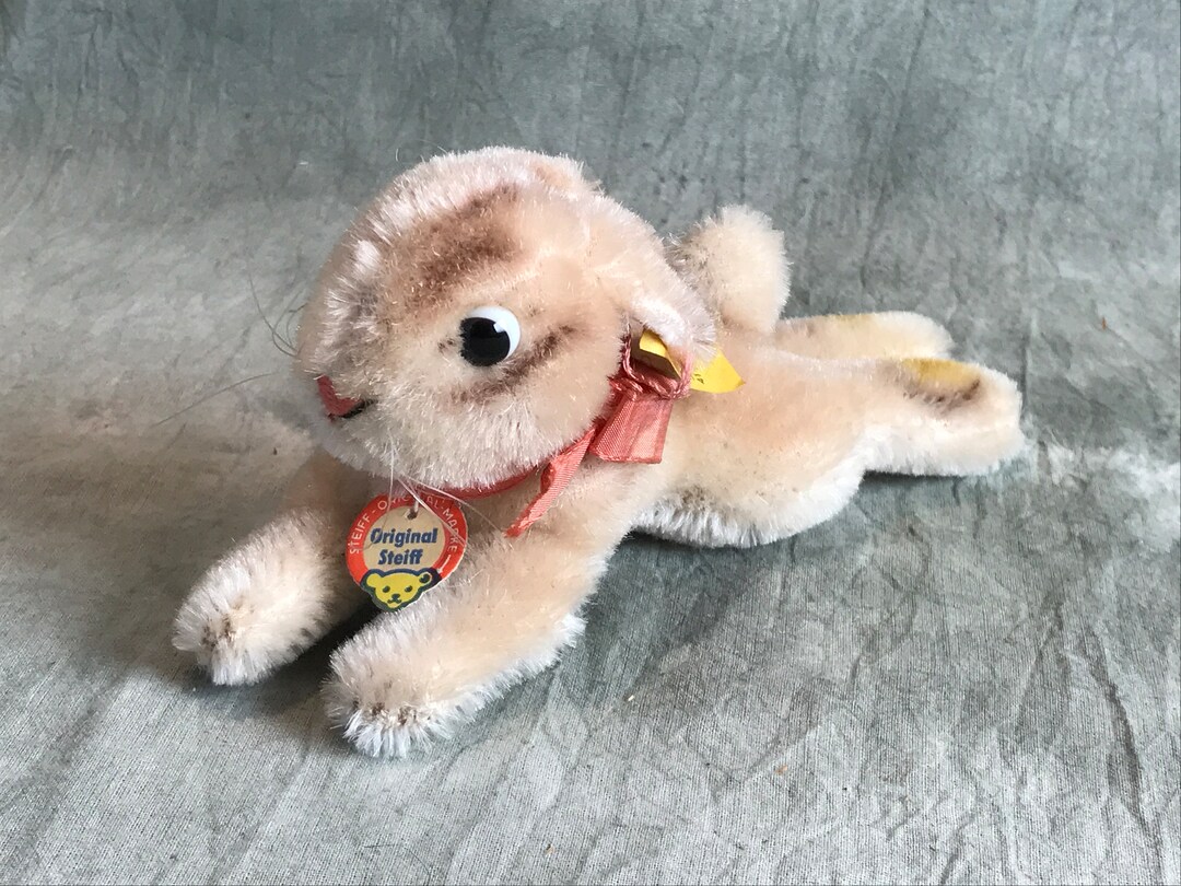 Steiff Lying Rabbit With Name Tag and Steiff Button. - Etsy