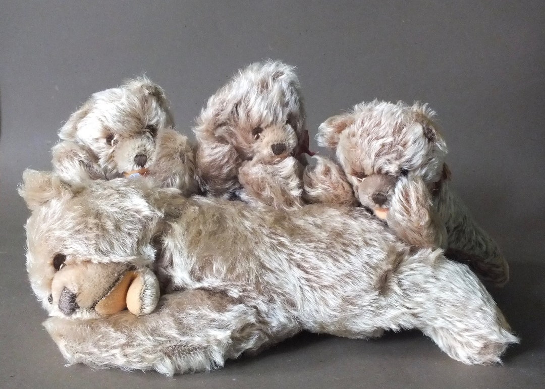 Vintage Steiff Zotty Mohair Teddy Bear Family: Mama and Cubs, 1950s - Etsy