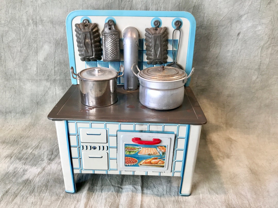RARE Toy Cooker MFZ Made in U.S. Zone Germany Tin Stove With Some ...