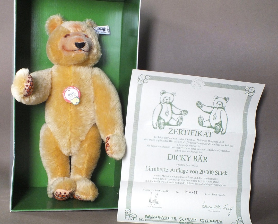 MINT Steiff Dicky Bear Replica 1930 All Ids Never Been Out of - Etsy