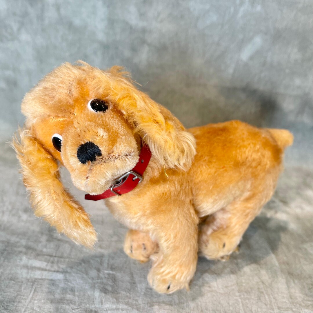Steiff Dog Cockie Cocker Spaniel With Button and Yellow Flag 4273\19 - Etsy