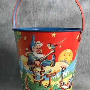 Antique Original LITHO TIN Sand Pail Western Germany - Etsy