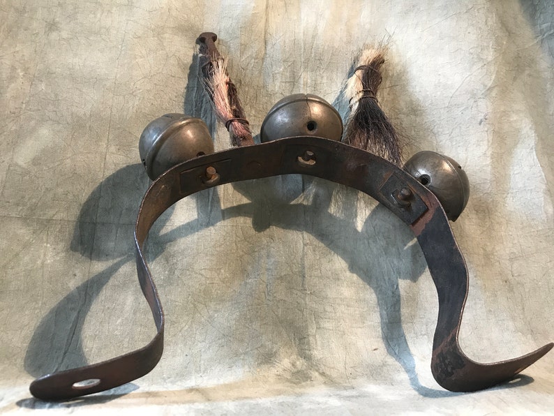Antique Horse-drawn Sleigh Harness – Large Rustic Bells – Collectible ...