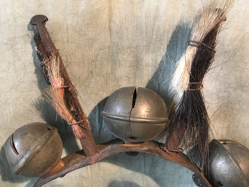 Antique Horse-drawn Sleigh Harness – Large Rustic Bells – Collectible ...