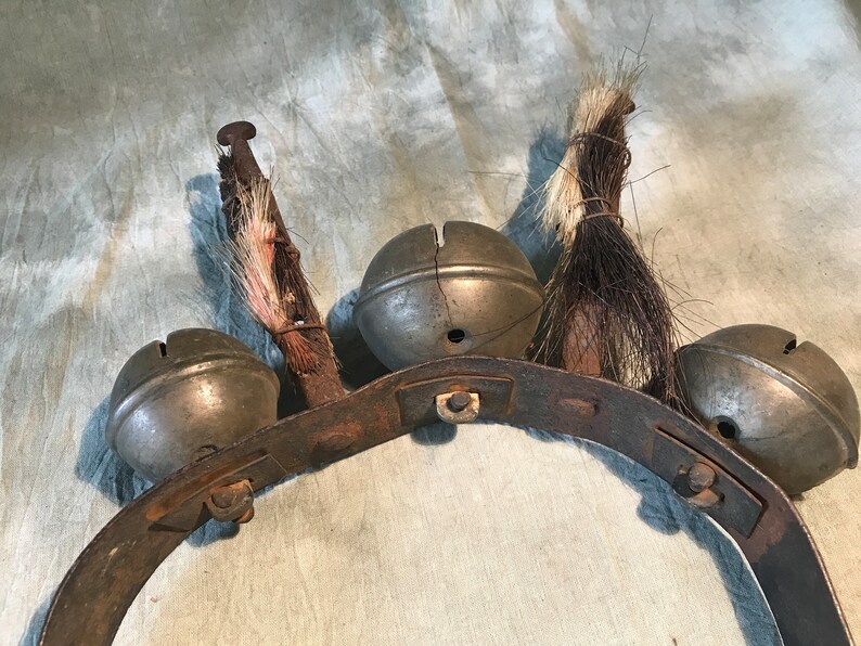 Antique Horse-drawn Sleigh Harness – Large Rustic Bells – Collectible ...