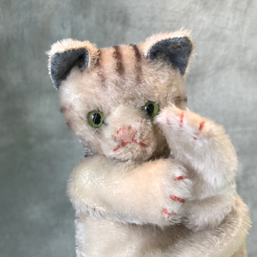 Adorable Tabby Steiff Cat Puppet With Button - Etsy