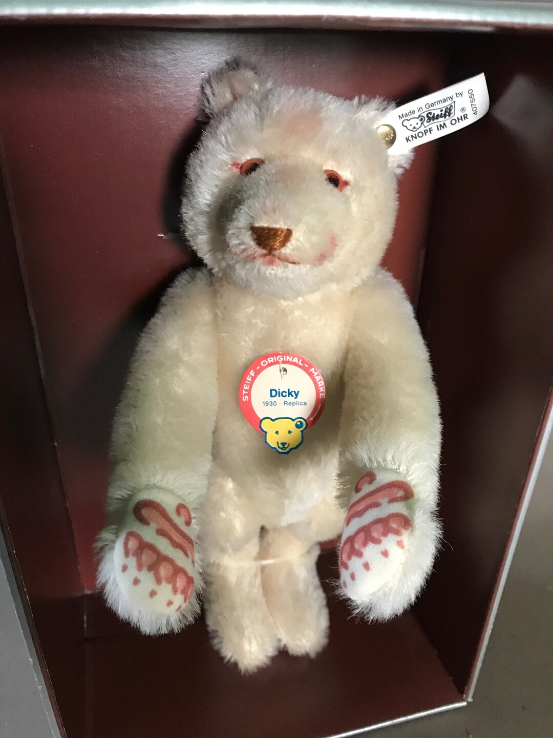 MINT Steiff White Dicky Bear Replica 1930 All Ids Never Been Out of the ...