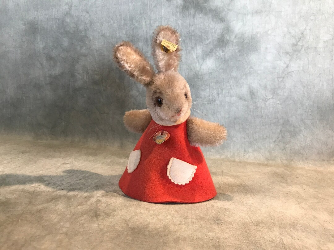 Vintage Steiff Nightcap Rabbit in a Red Dress - Etsy