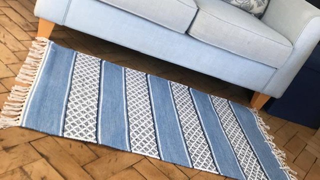 Cotton Swedish Design Unique Handwoven Trasmatta Accent Rug 60 X 110 Cm ...