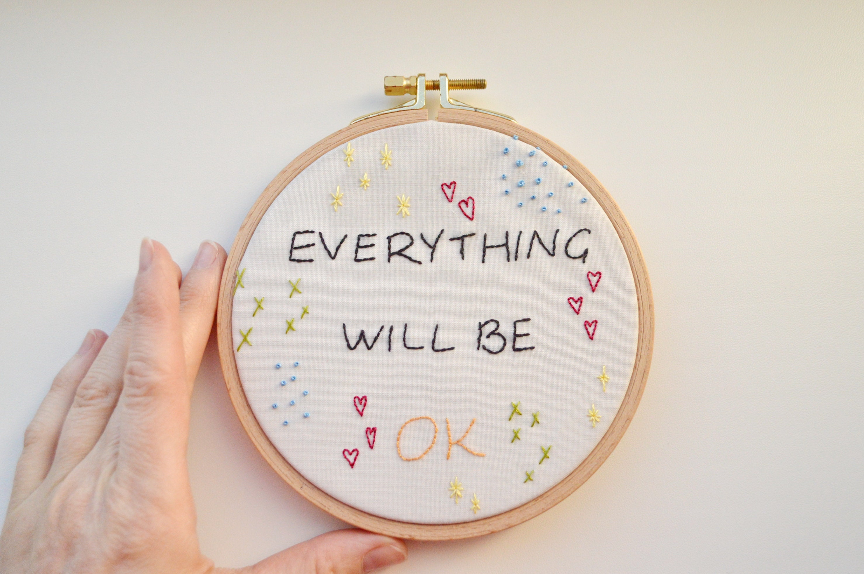 Embroidery Art 5'' Inspirational Quotes Stress - Etsy
