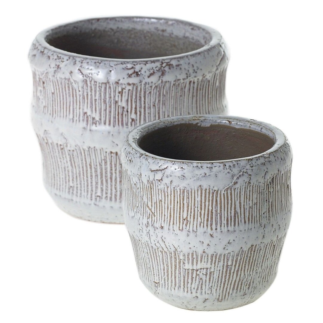 White Textured Pot Small: 5.25 or Large 7.25 - Etsy
