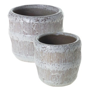 White Textured Pot Small: 5.25 or Large 7.25 - Etsy