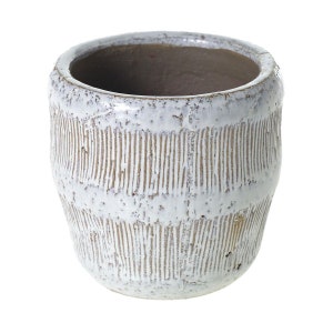 White Textured Pot Small: 5.25 or Large 7.25 - Etsy