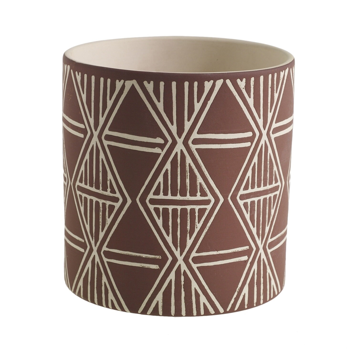 Geometric Pot Blue or Brown Small 5 or Large | Etsy