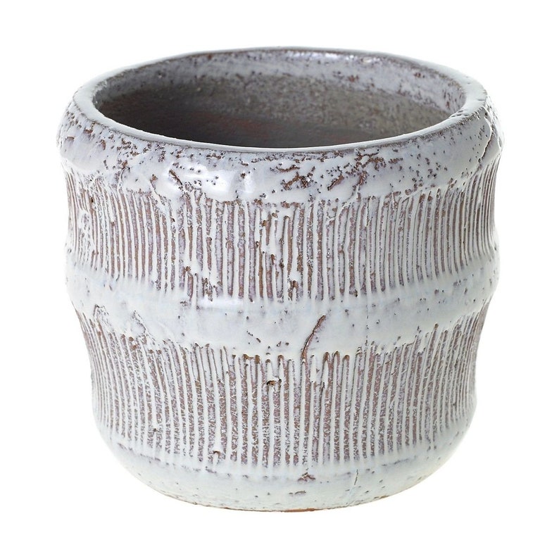 White Textured Pot Small: 5.25 or Large 7.25 - Etsy