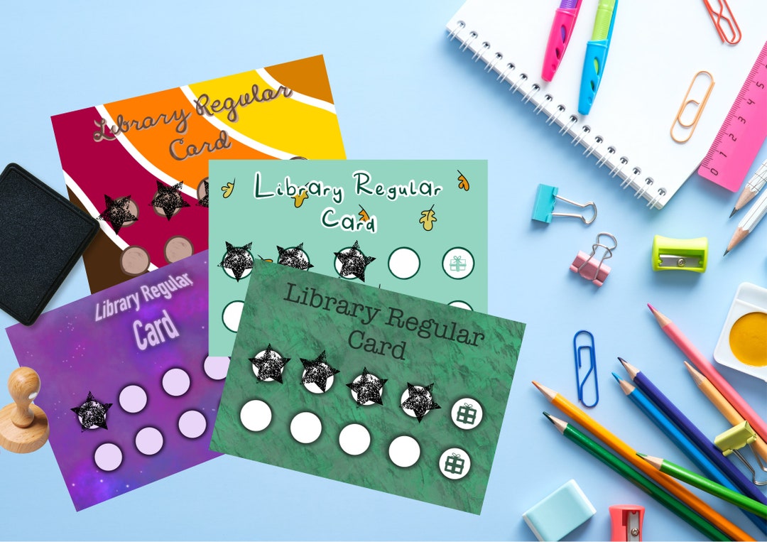 Printable Library Stamp Cards – DIY Reading Tracker (digital Download ...