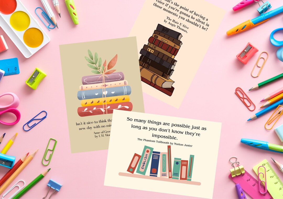 Book Quote Poster Set – Literary Wall Art Prints - Etsy