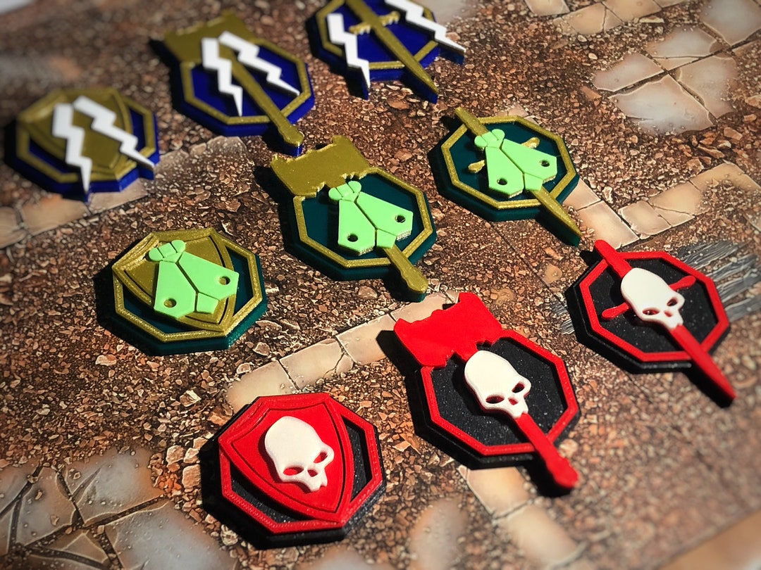 Dagger, Hammer and Shield Tokens Compatible With Warcry, Age of Sigmar ...