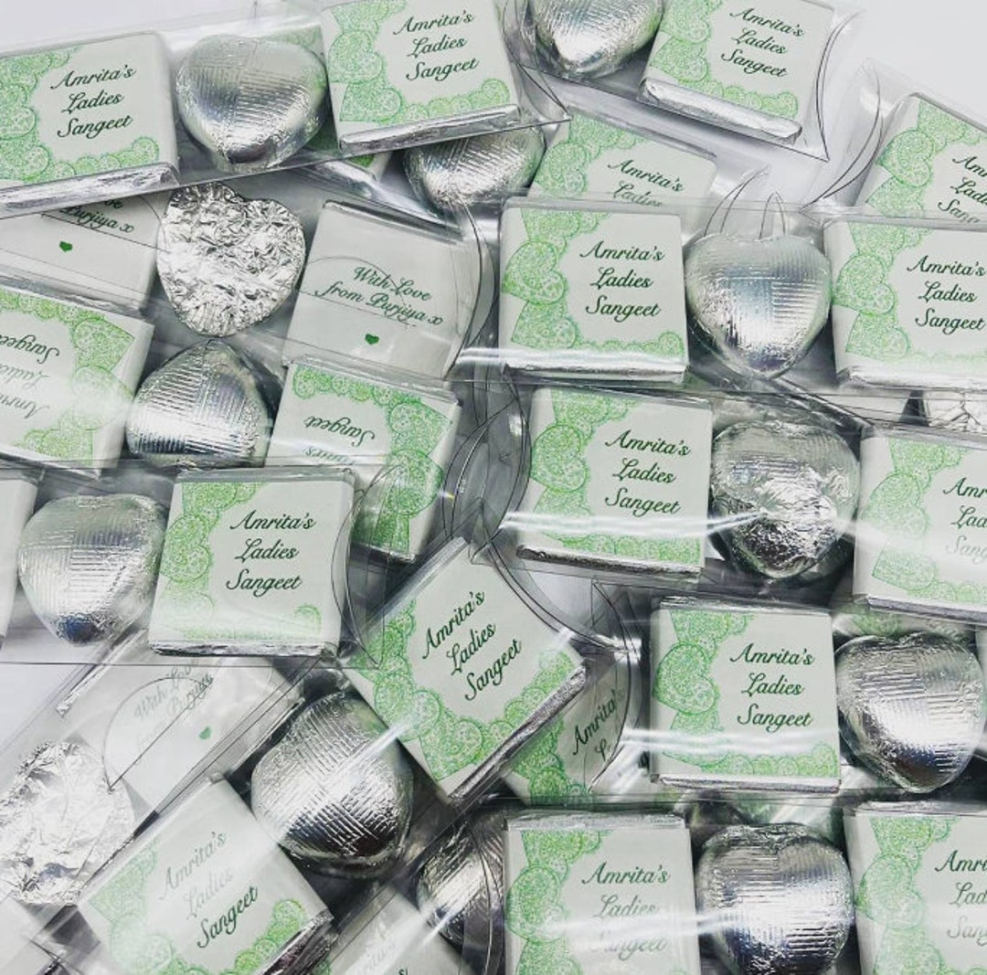 20 Packs of 3 Personalised Chocolate Wedding Favours - Etsy