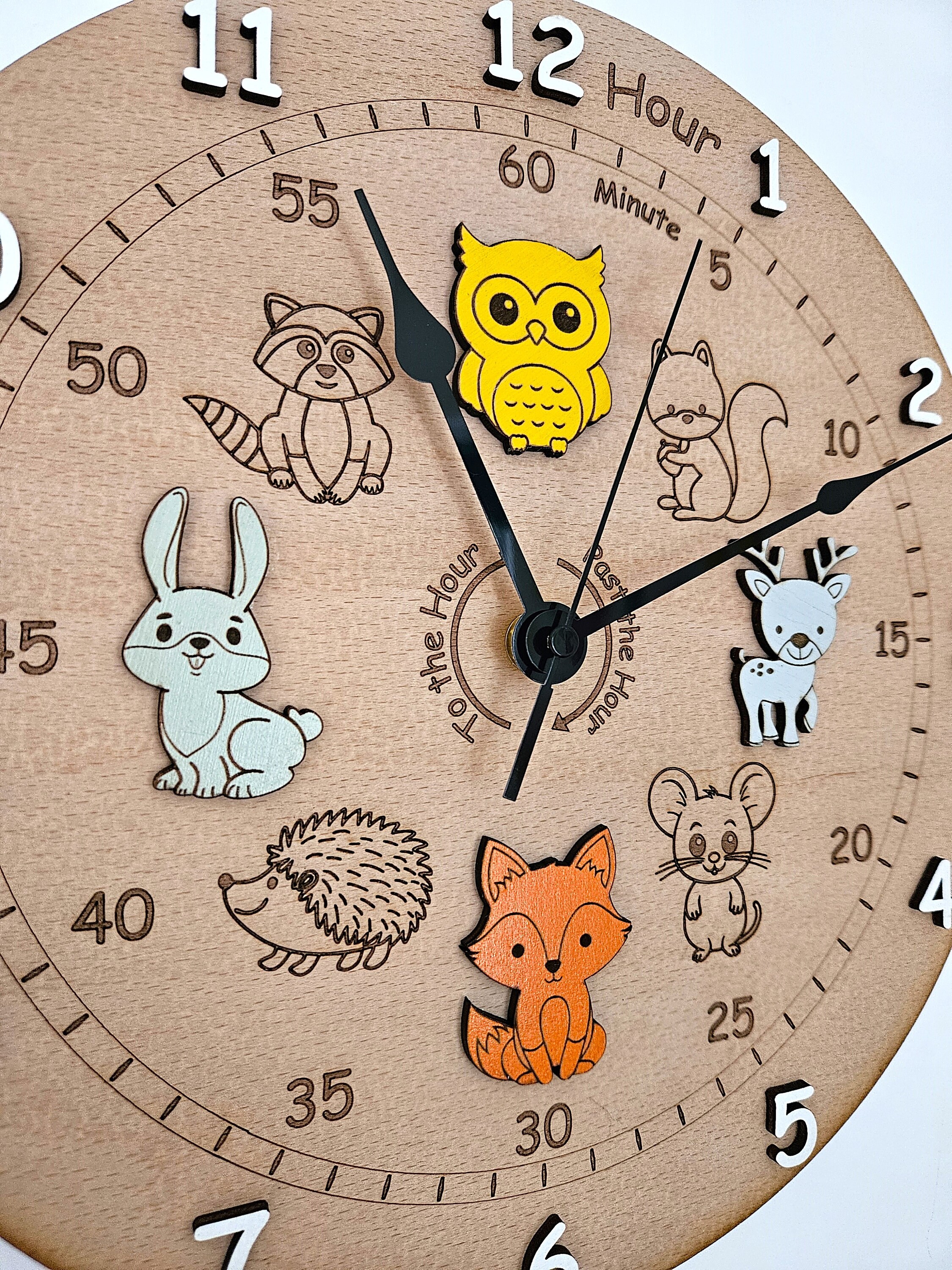 Children’s Woodland Theme Wall Clock - Help to Teach Your Children How ...
