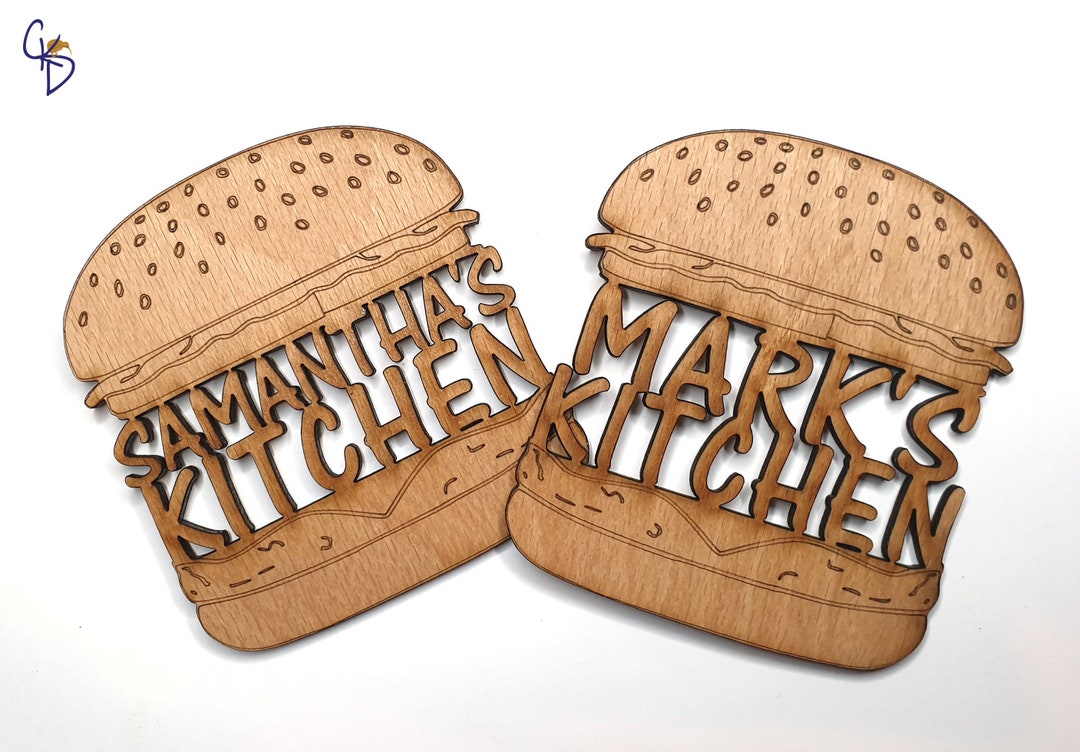 Personalised Kitchen Sign/magnet - 3.6mm Birch Plywood, Kitchen, Burger ...