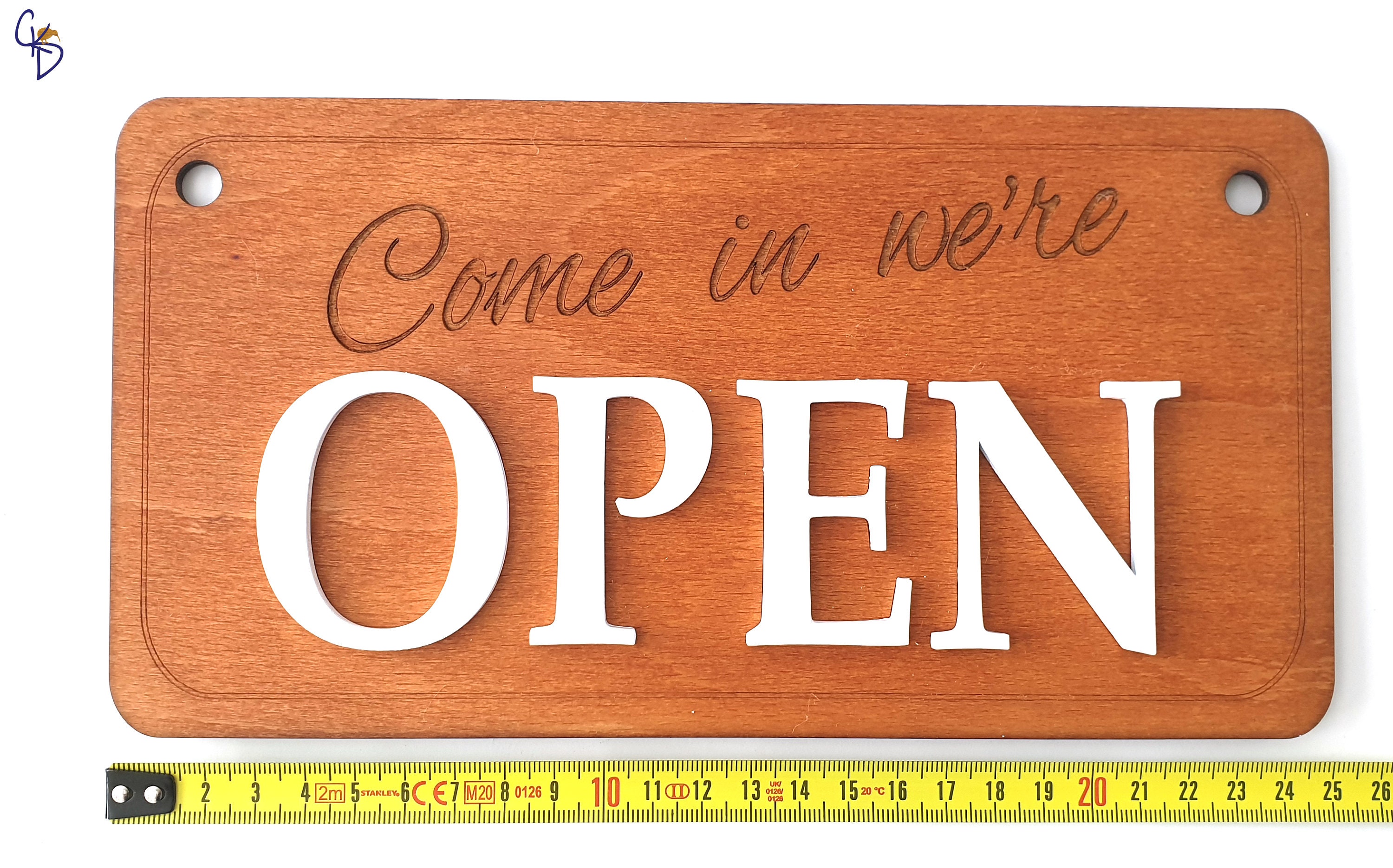 Open Closed Sign double sided out of Birch Plywood for Work | Etsy
