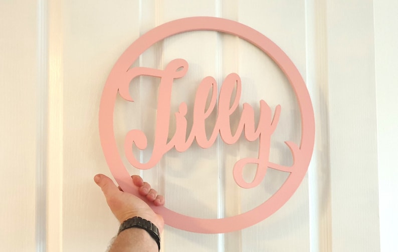 Personalised Wooden Name Hoop - Wreath - Wooden Name Circle - Etsy UK