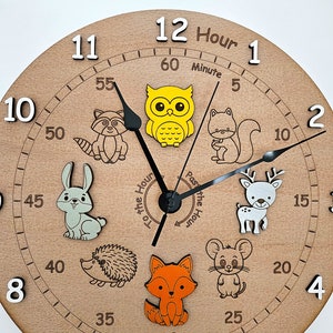 Children’s Woodland Theme Wall Clock - Help to Teach Your Children How ...