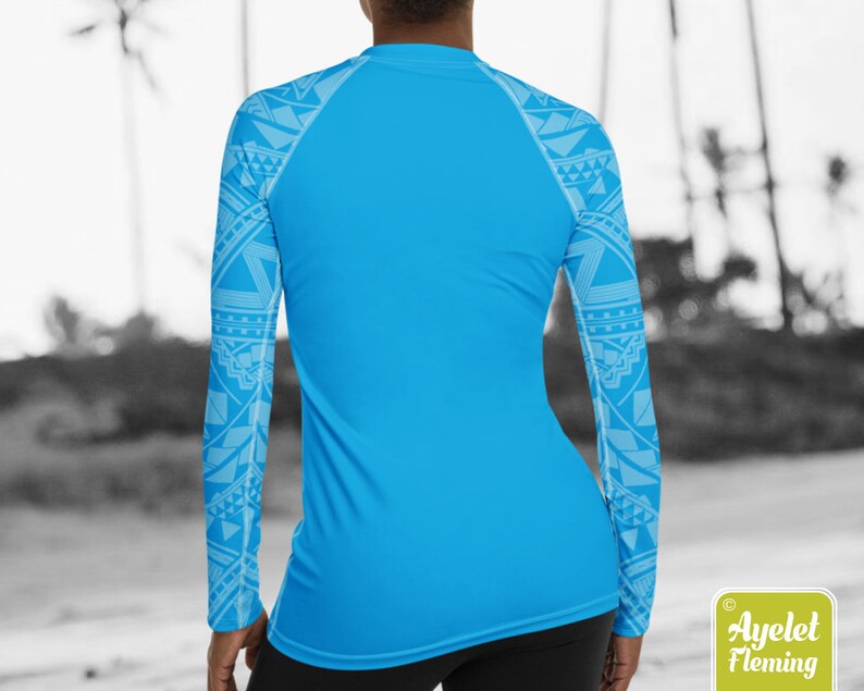 Polynesian Rash Guard Surf Shirt - Hawaiian Shirt Women - Half Shades ...