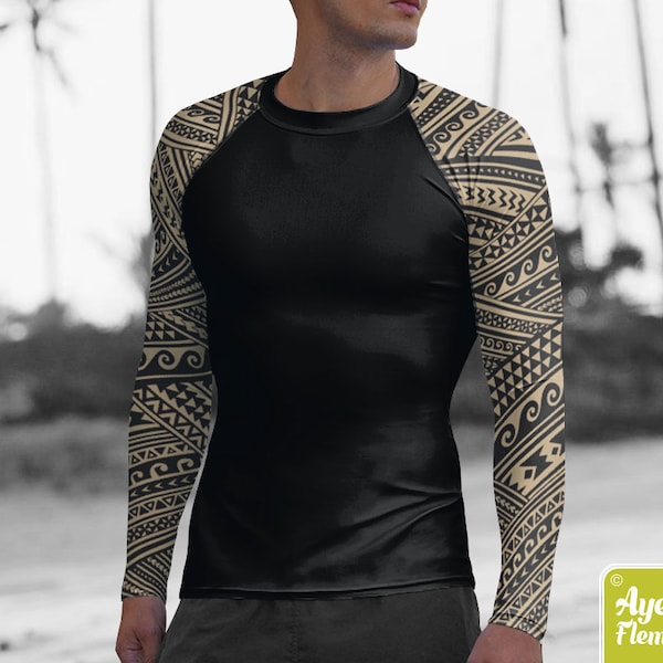 Polynesian Rash Guard Surf Shirt Hawaiian Shirt Women All Over Black ...