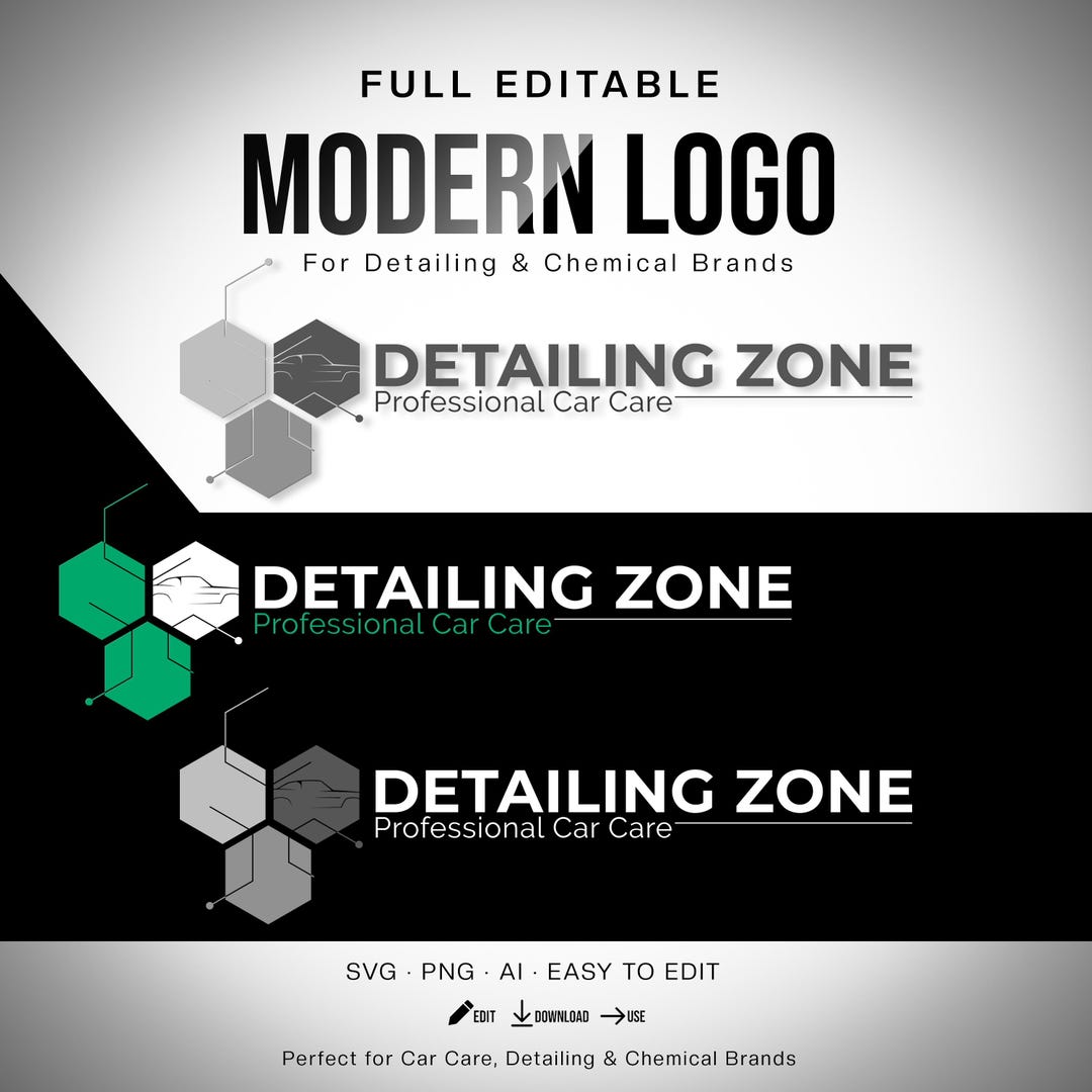 Detailing Zone – Car Care Logo Design | Editable Detailing Brand ...