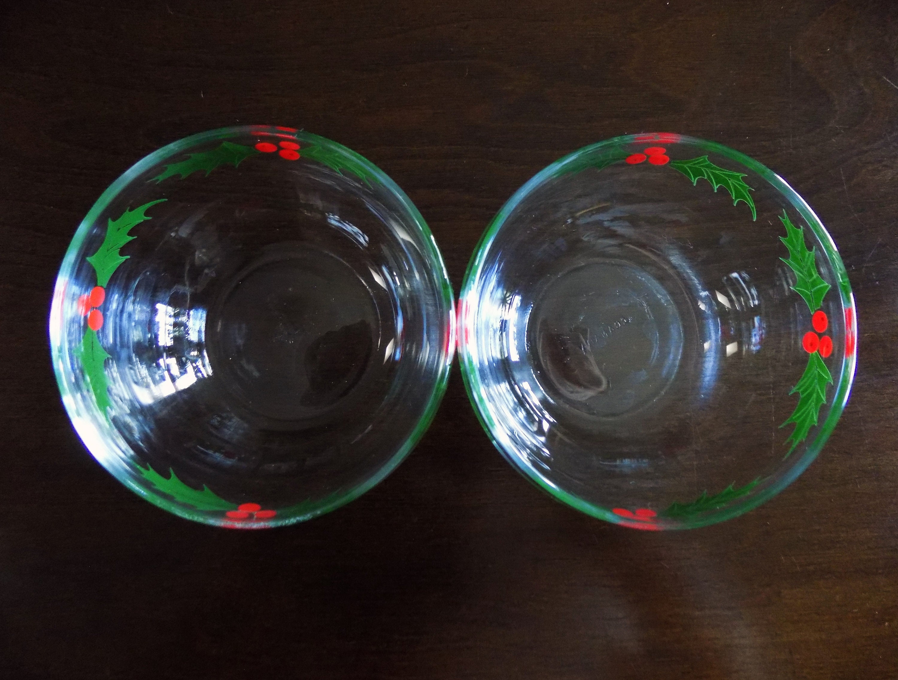 2 Libby Canada Small Glass Candy Dishes, Dessert Bowls, Christmas ...