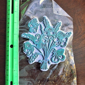 Curve Decor Applicator and 3 Floral Stamps by Rubber Stampede - Etsy