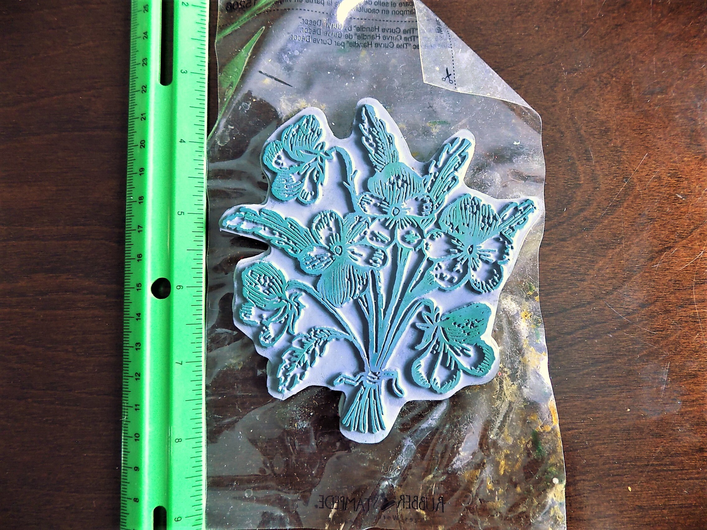 Curve Decor Applicator and 3 Floral Stamps by Rubber Stampede - Etsy