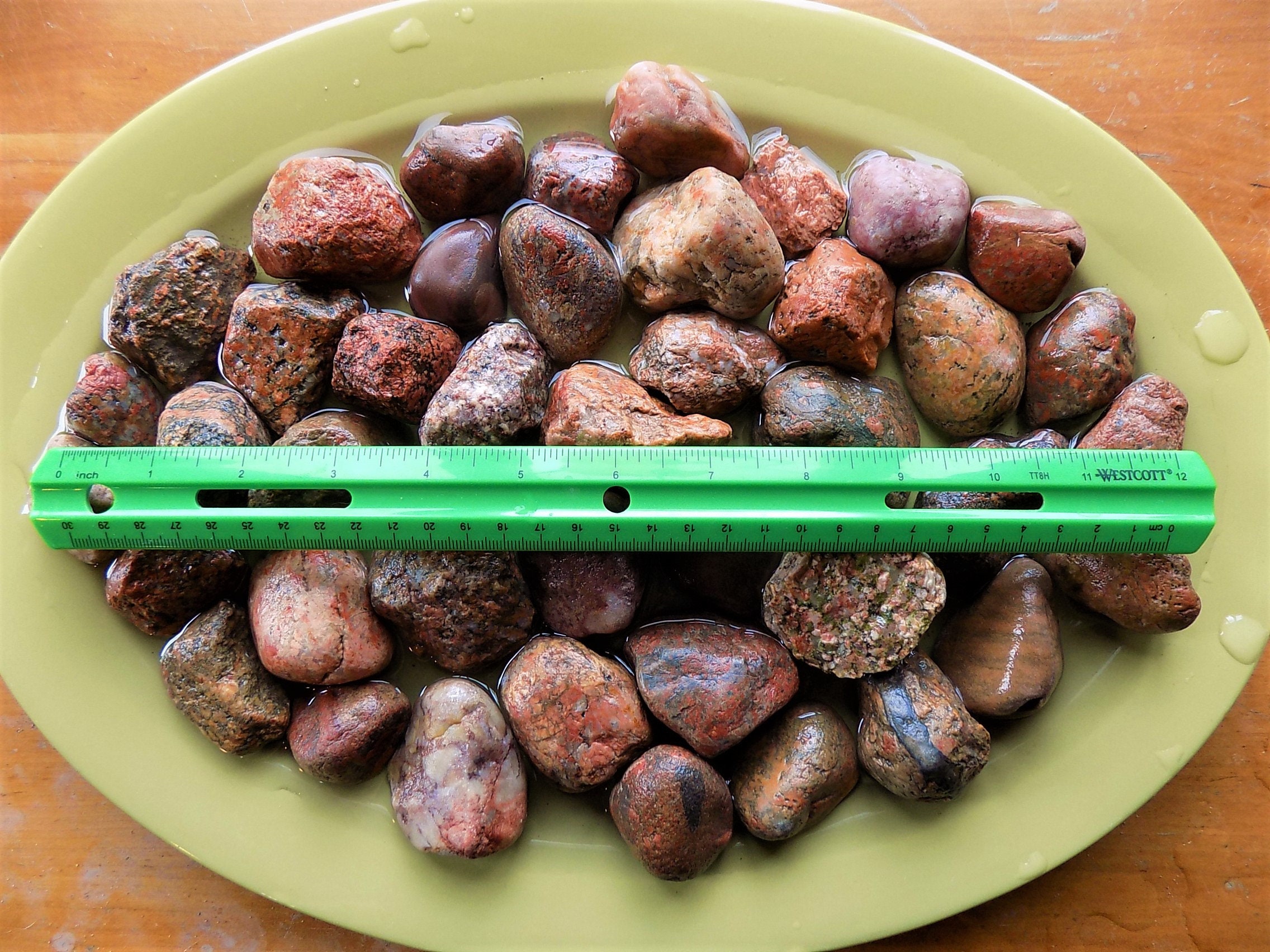 Medium Size, Rough, Michigan Red Stone Mix, Jasper, Unakite, Feldspar ...