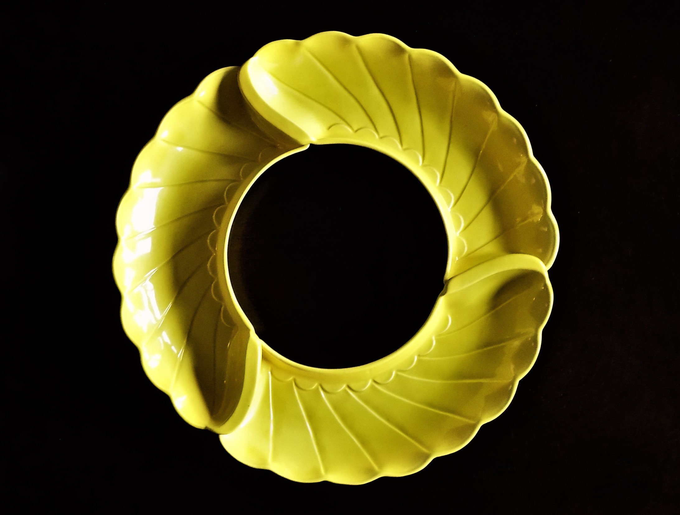 3 Lazy Susan Plates, Mid Century Serving Dishes, Pale Mustard Yellow ...