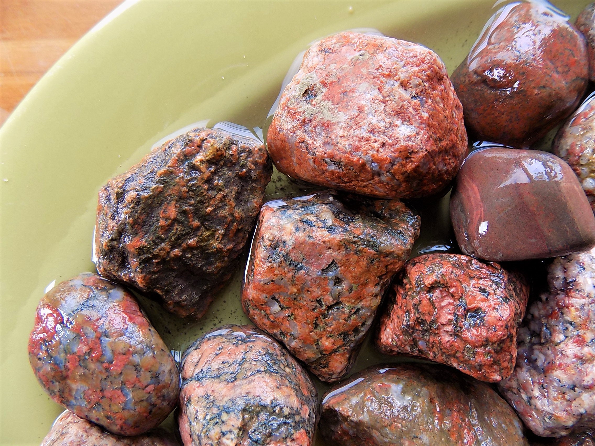 Medium Size, Rough, Michigan Red Stone Mix, Jasper, Unakite, Feldspar ...