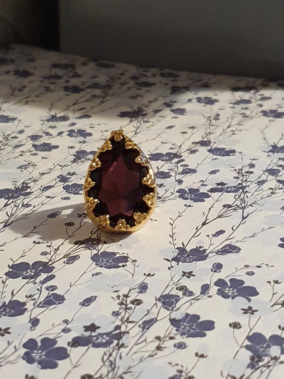 Vintage Chucky Heavy Dress Ring With Purple Glass Stone - Etsy