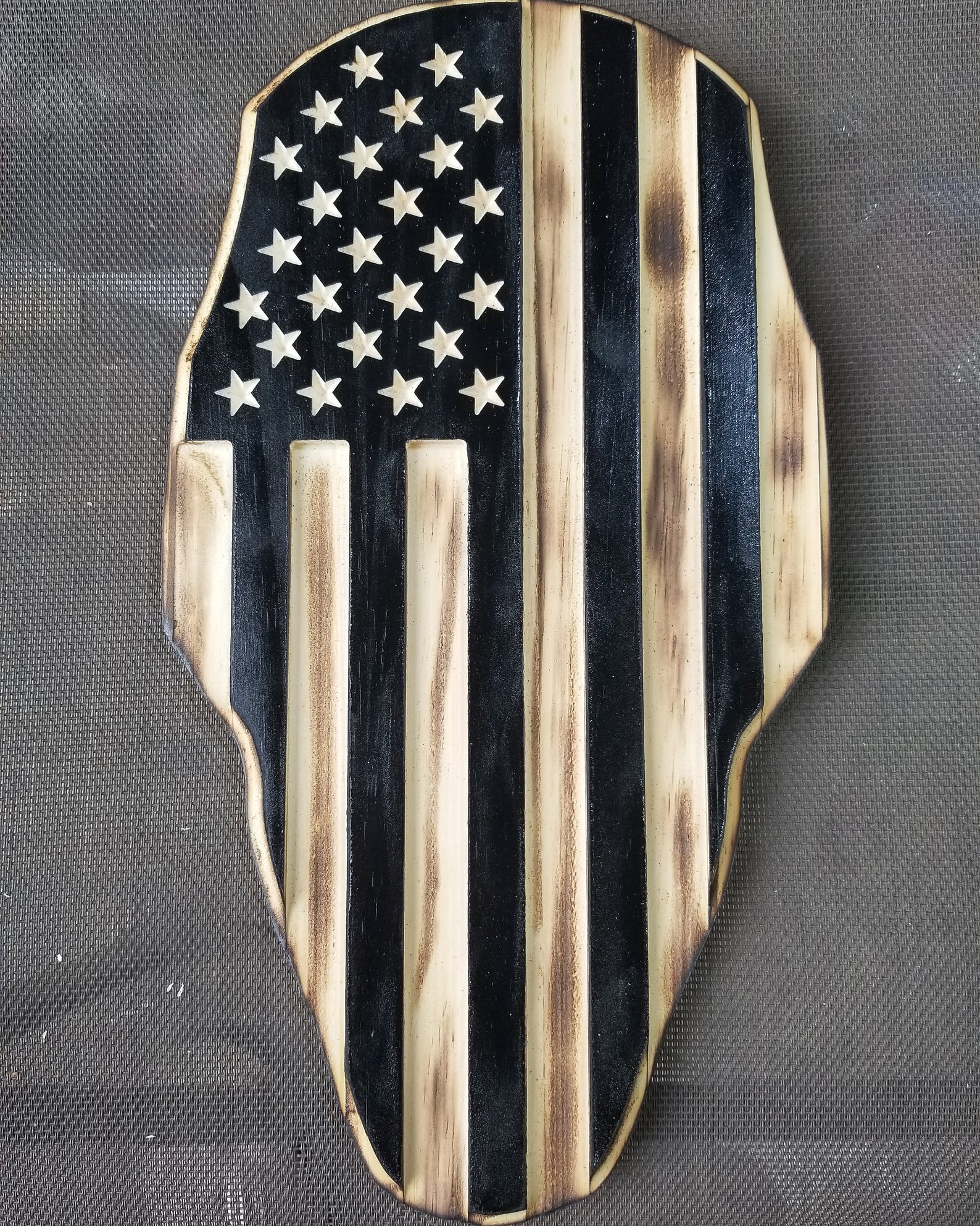 Customizable European Deer Skull Mount Plaque - Torched Black Flag ...