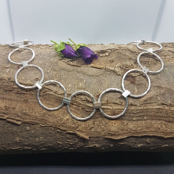 Silver Link Necklace - Etsy