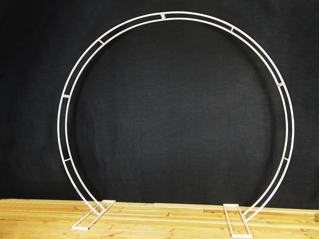 Double Passable Iron Arch With Rectangular Legs, Round Wedding Arch ...