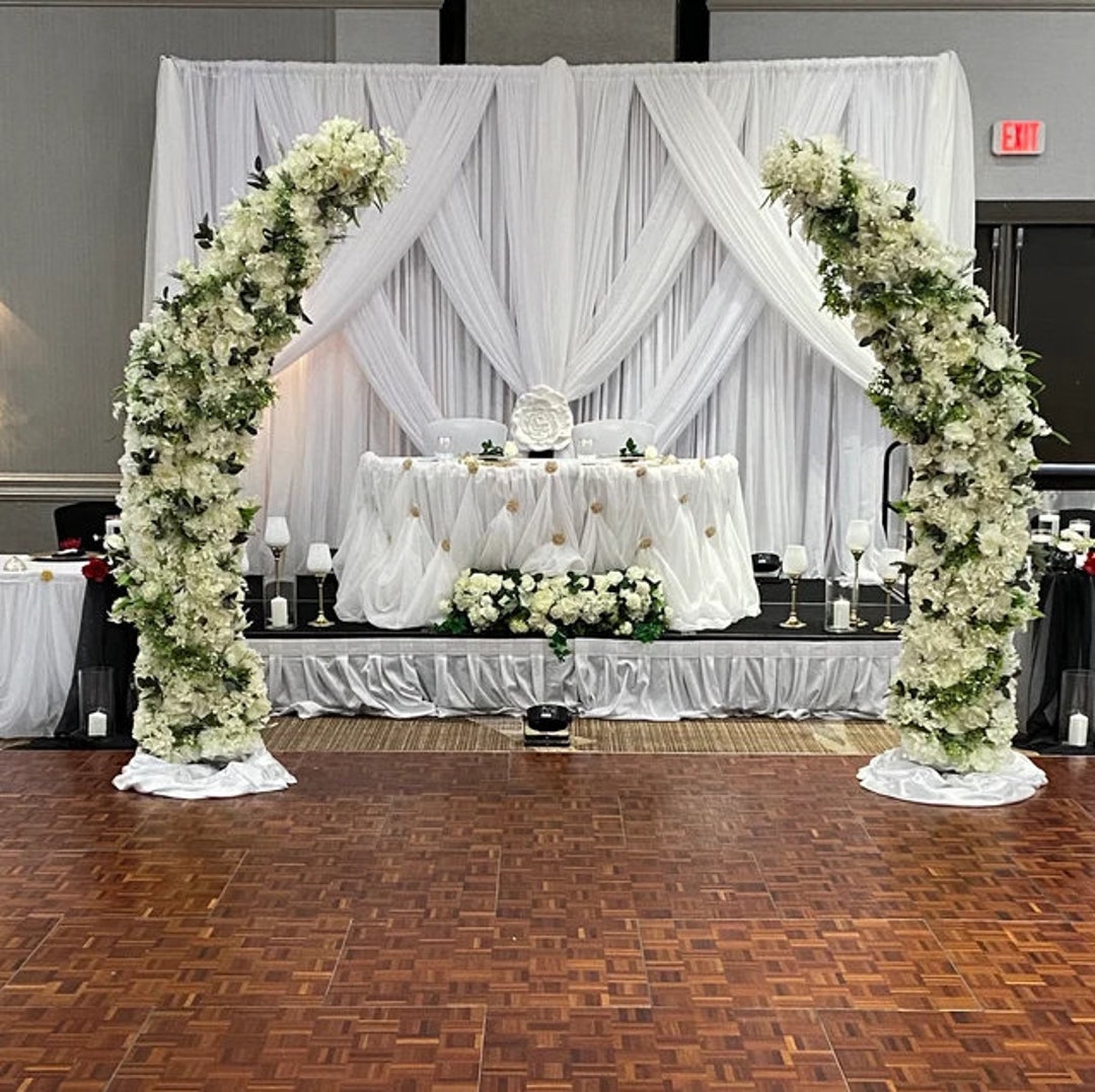 70" White Metal Stands With Membranes, 2 Pcs Wedding 3 in 1 Metal ...