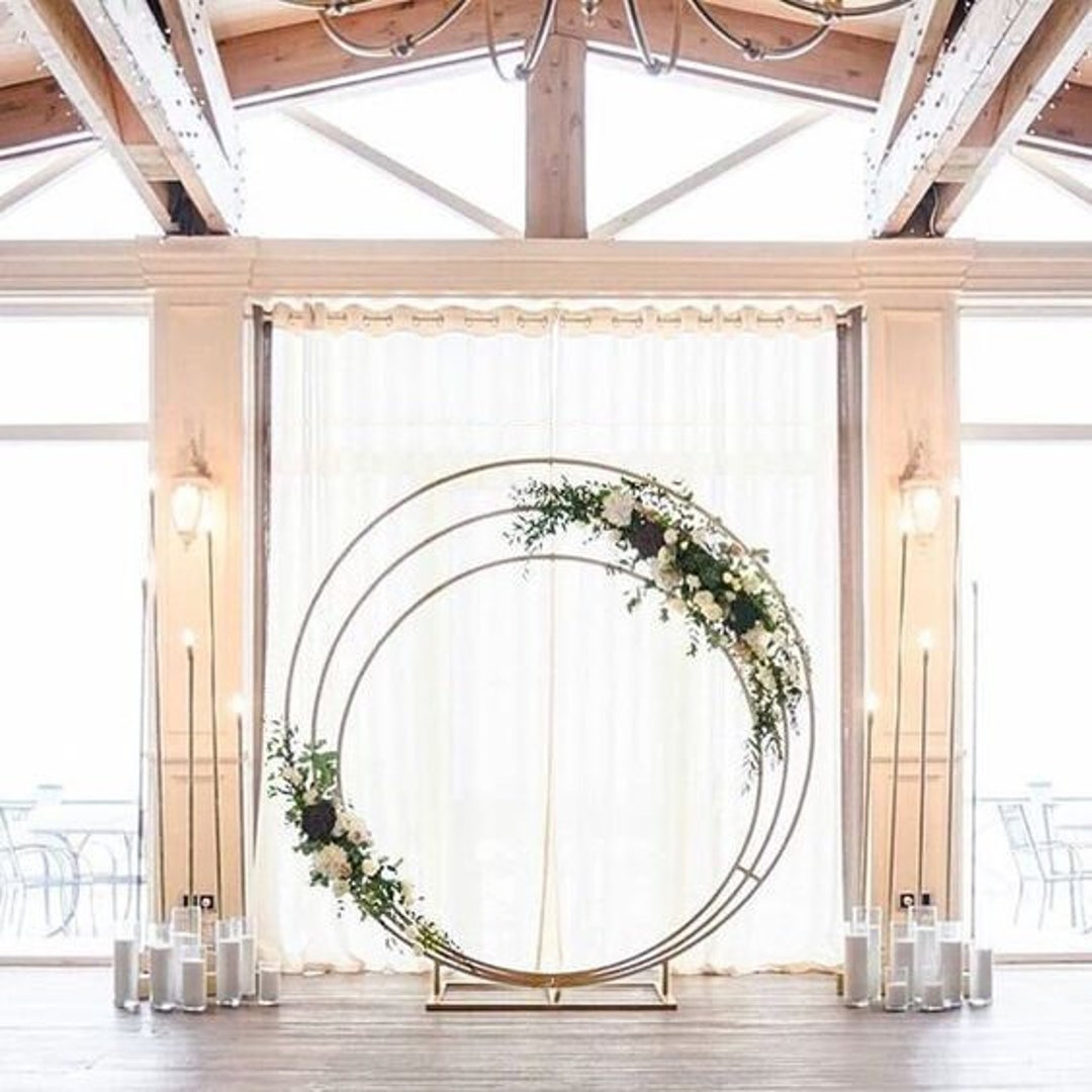 Three Circles Wedding Round Arch , Ceremony Arch, Boho Wedding Arch ...