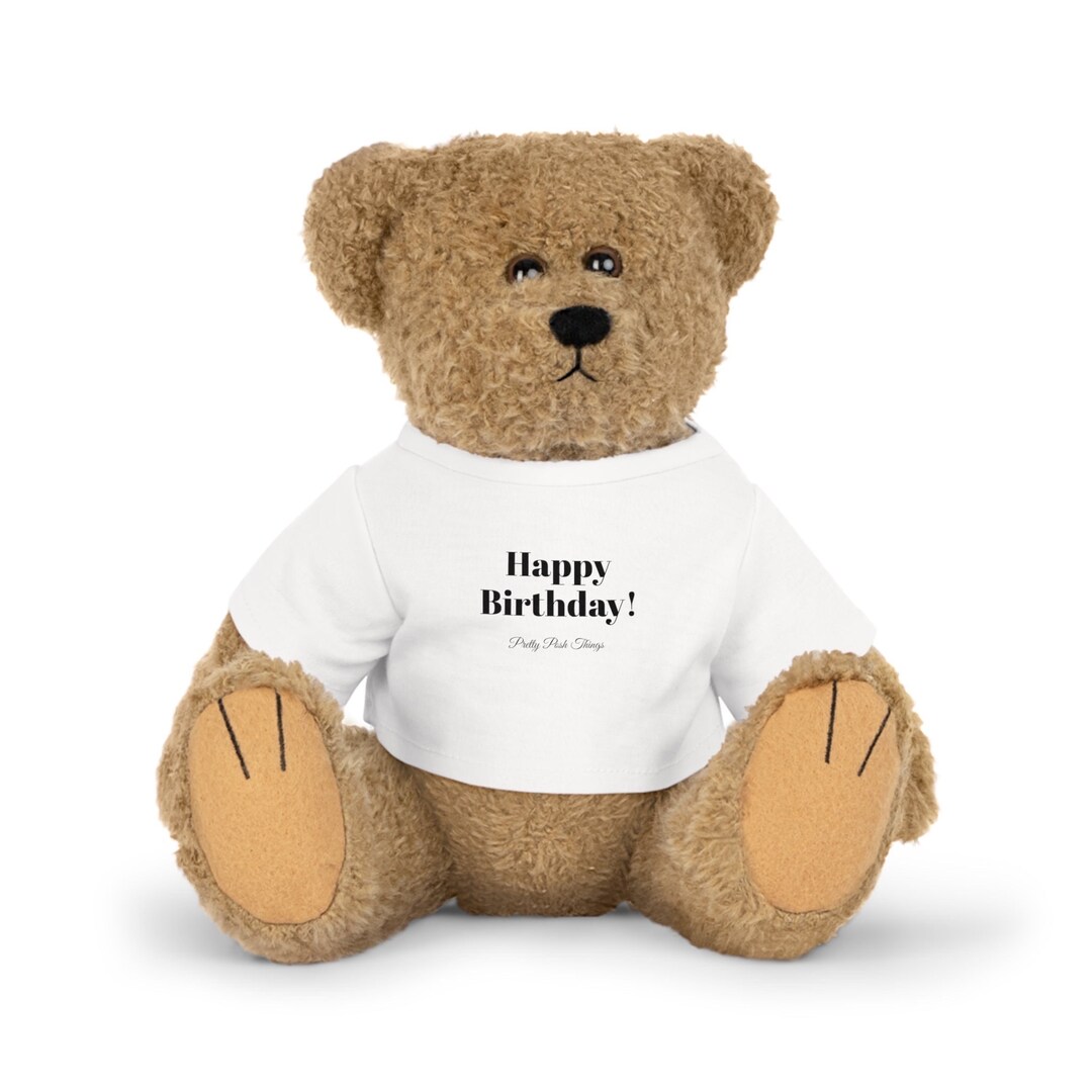 Pretty Posh Things Stuffed Animal Plush Toy: Bear With Happy Birthday ...