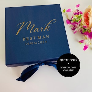 VINYL DECAL ONLY, Gift Box Sticker, Bridal Party Proposal Box, Name ...