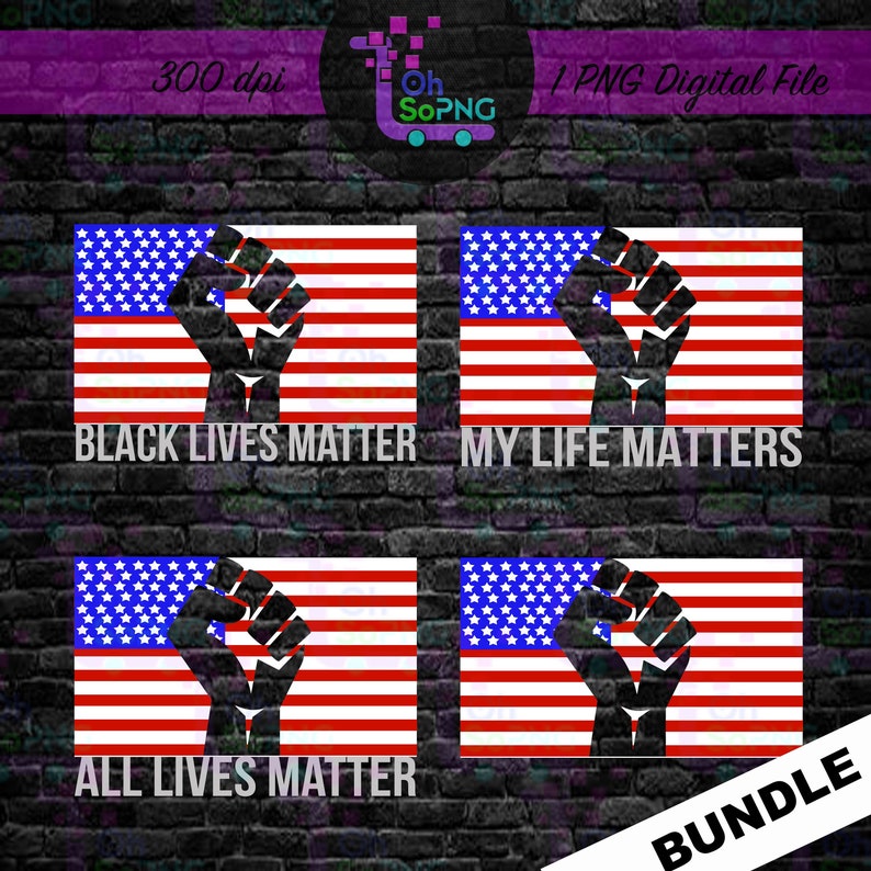 Black Life Matters American Flag Black Power Fist Bundle - Etsy España