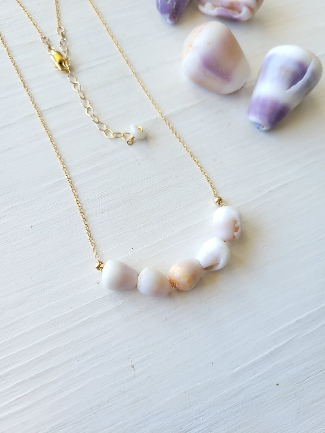 Hawaiian Cone Shell Floating Necklace, 14k Gold Filled Shell Necklace ...