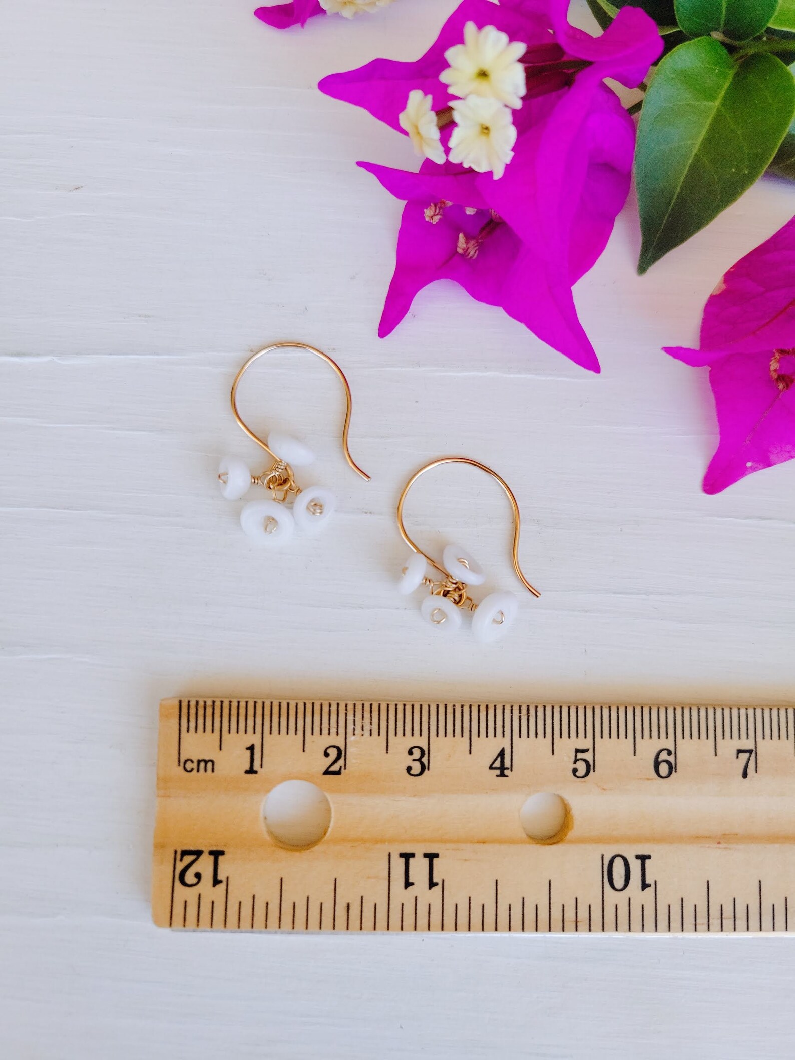 Hawaiian Puka Shell Tiny Flowers Earrings, Dangle Earring - Etsy