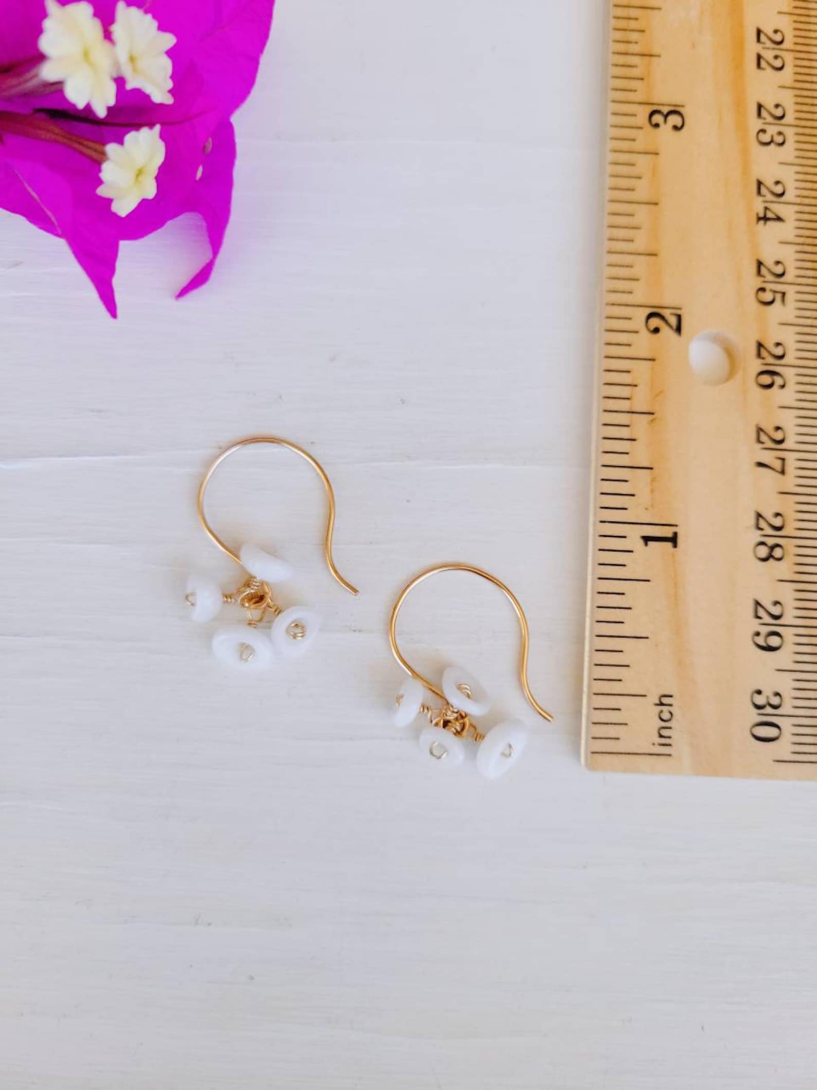 Hawaiian Puka Shell Tiny Flowers Earrings, Dangle Earring - Etsy